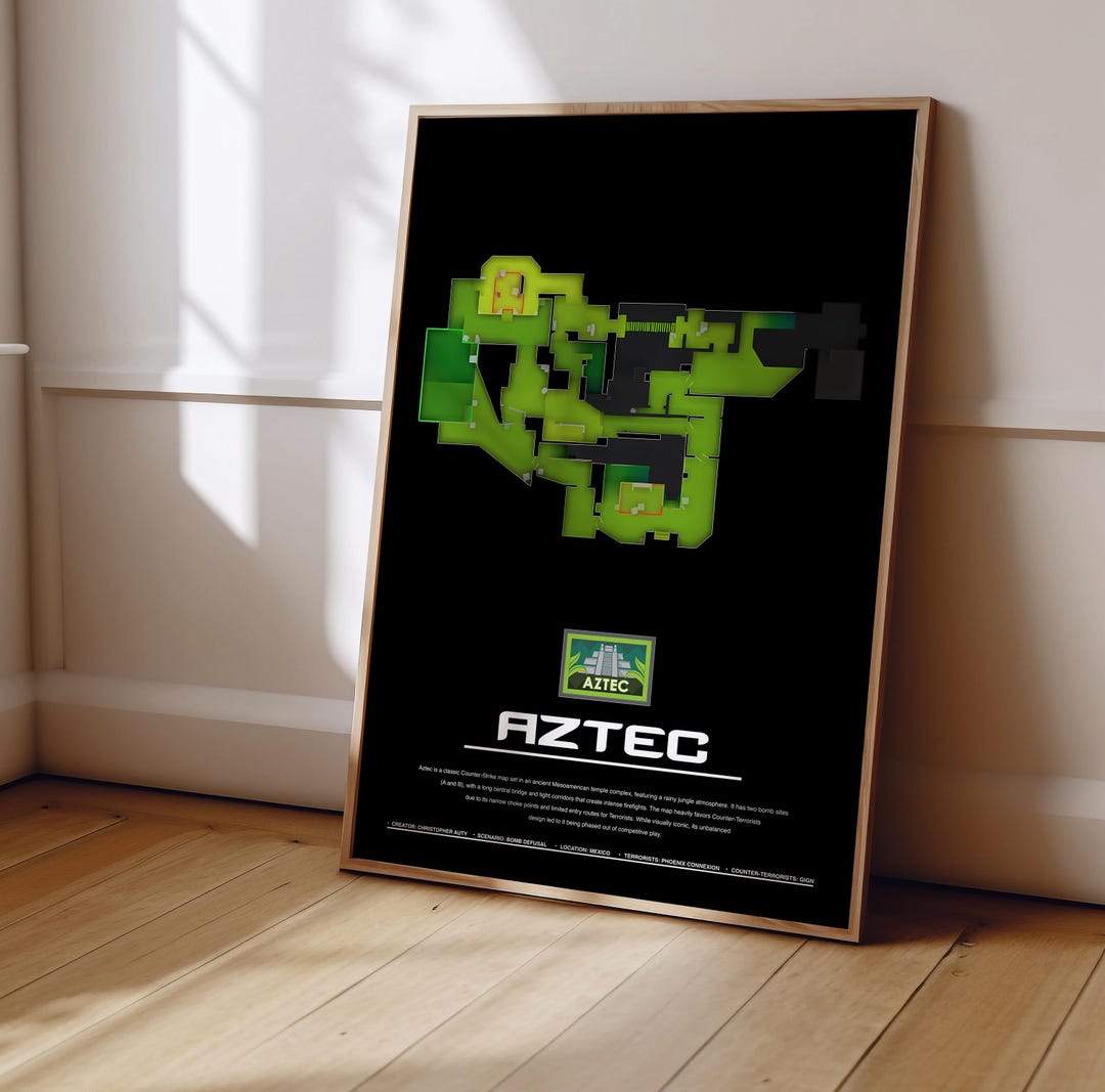 Counter Strike Aztec Poster | Counter Strike Print | Gaming Poster ...