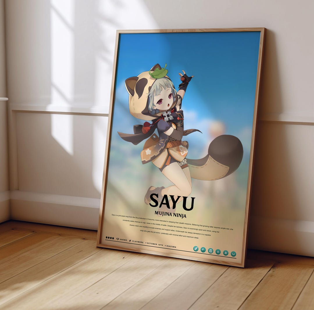 Genshin Impact Sayu Poster | Genshin Impact Print | Gaming Poster ...