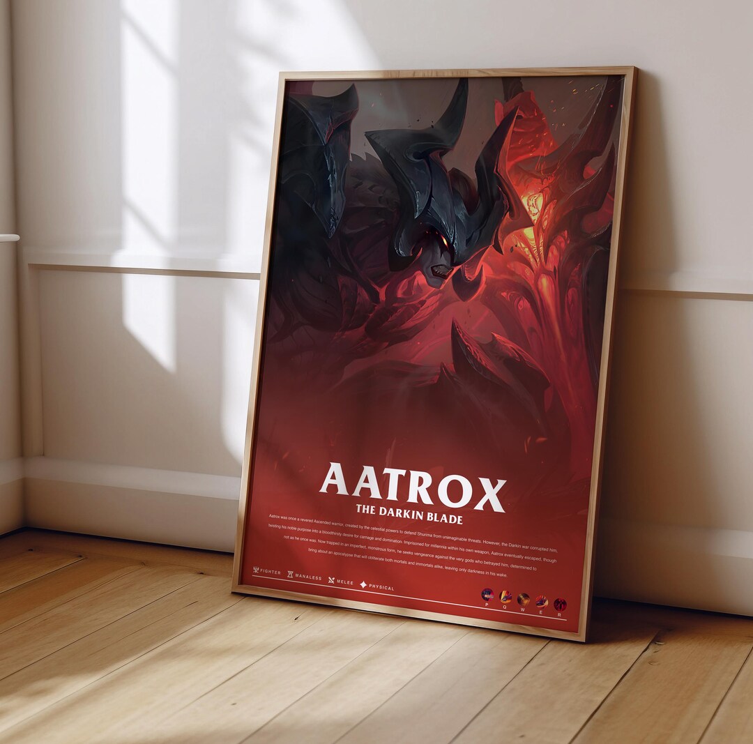 League of Legends Aatrox Poster | Lol Poster Print | Gaming Poster ...