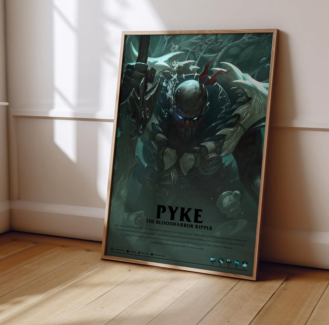 League of Legends Pyke Poster | Lol Poster Print | Gaming Poster ...