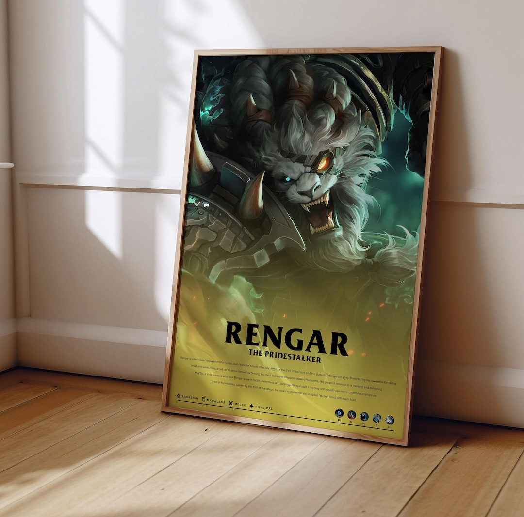 League of Legends Rengar Poster | Lol Poster Print | Gaming Poster ...
