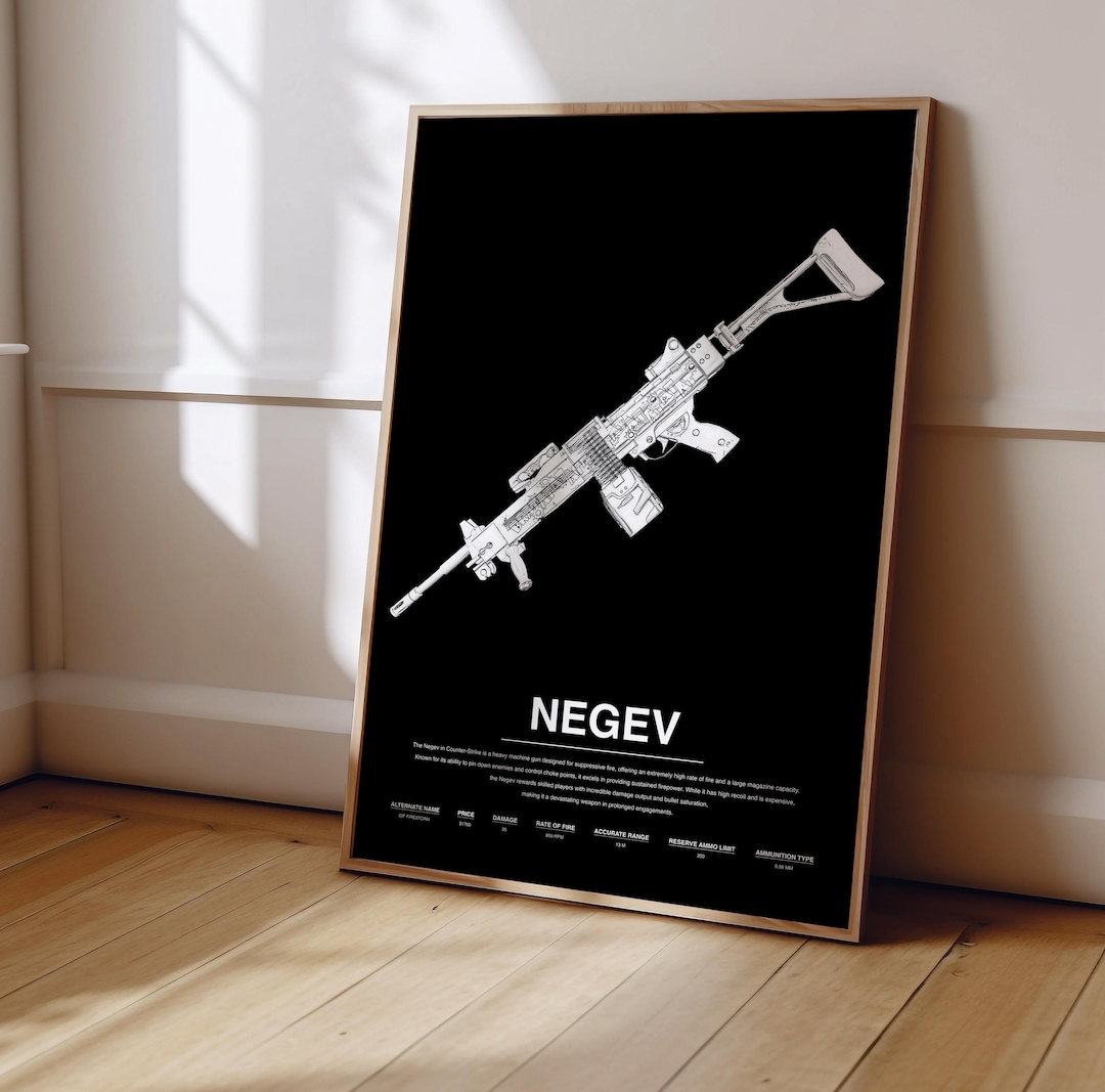 Counter Strike Negev Poster | Counter Strike Poster Print | Gaming ...