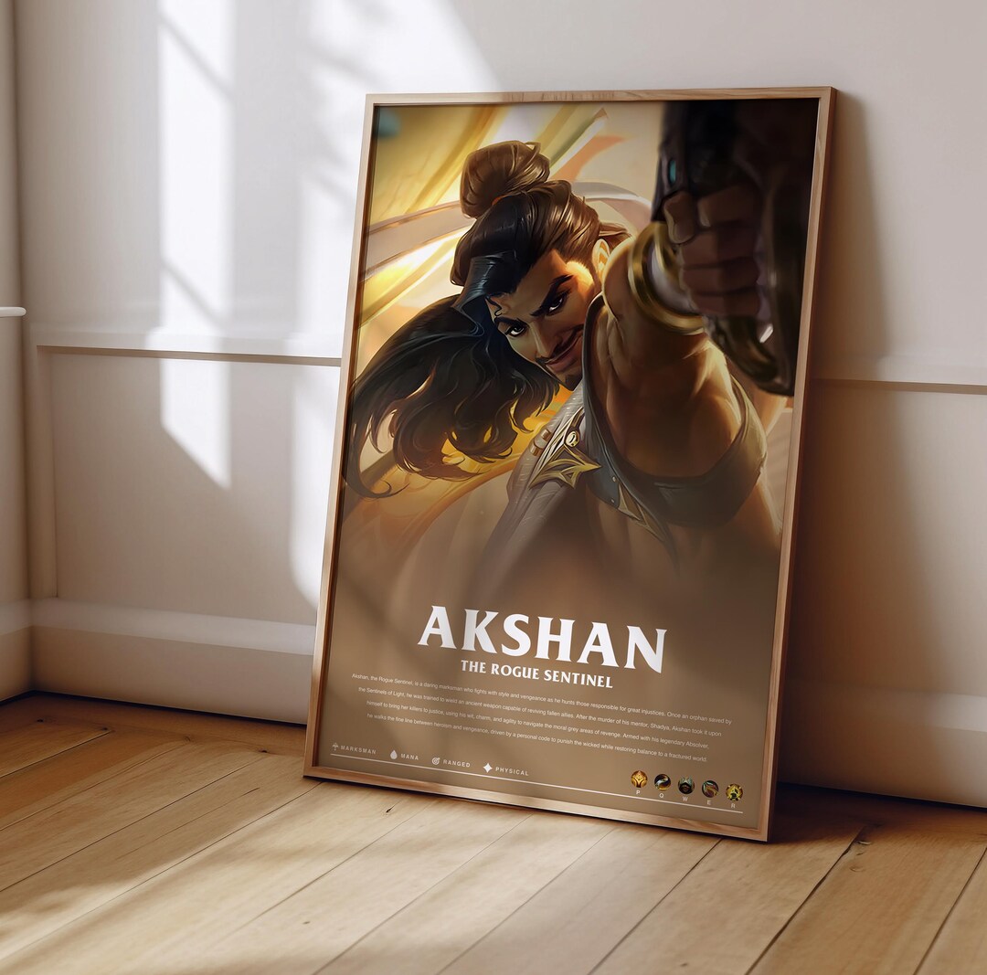 League of Legends Akshan Poster | Lol Poster Print | Gaming Poster ...