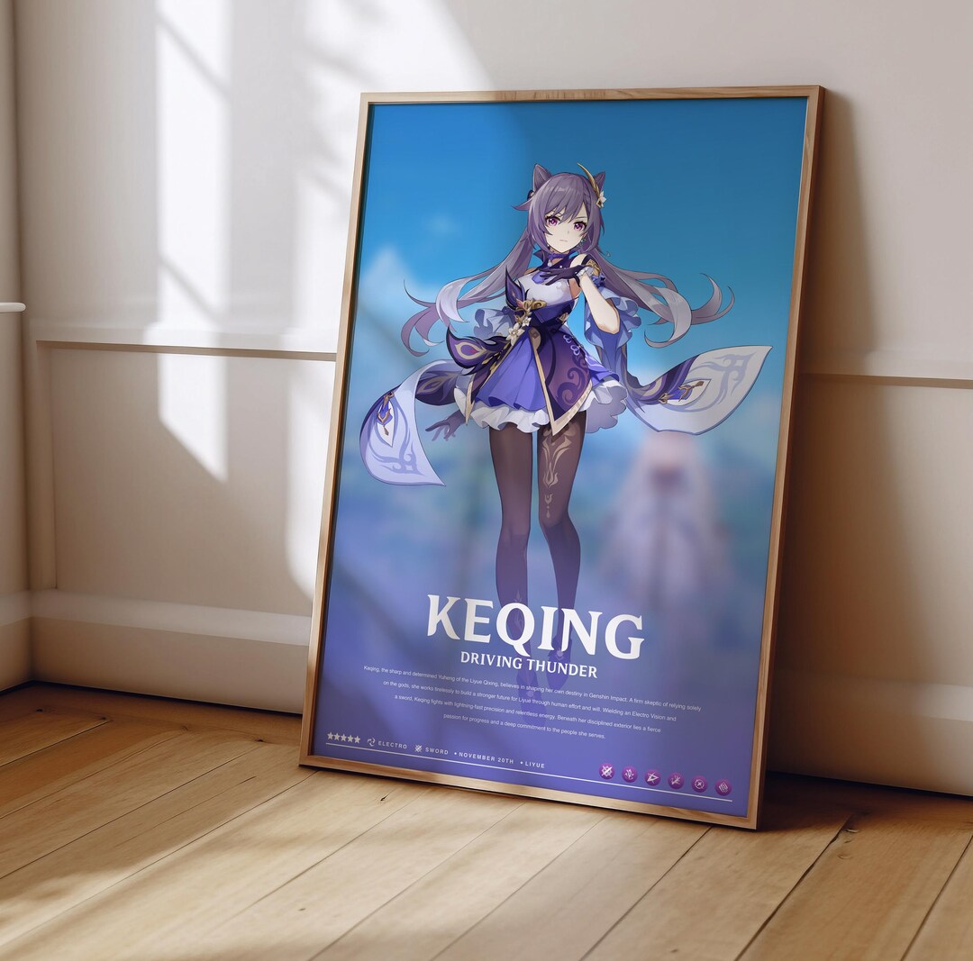 Genshin Impact Keqing Poster | Genshin Impact Print | Gaming Poster ...