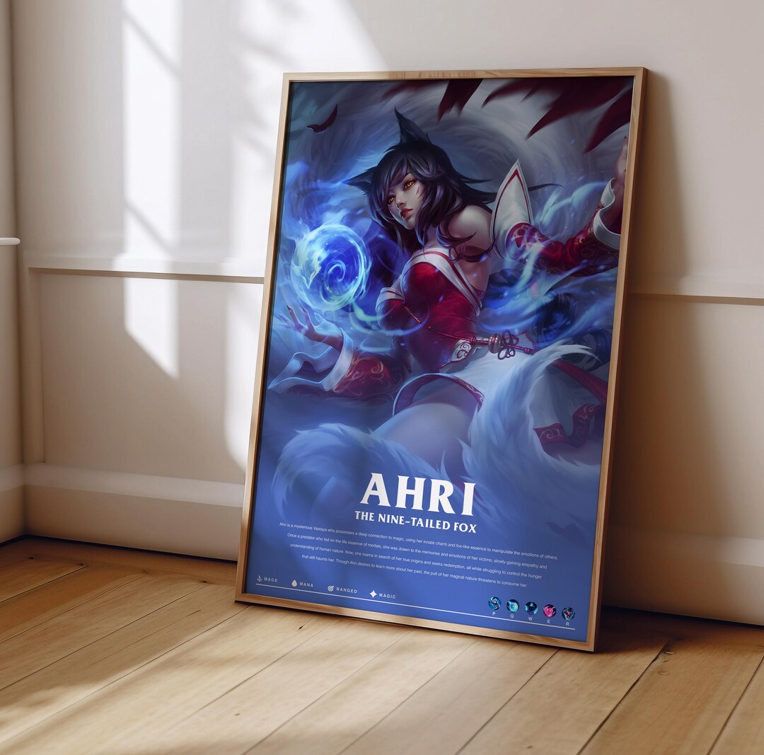 League of Legends Ahri Poster | Lol Poster Print | Gaming Poster ...