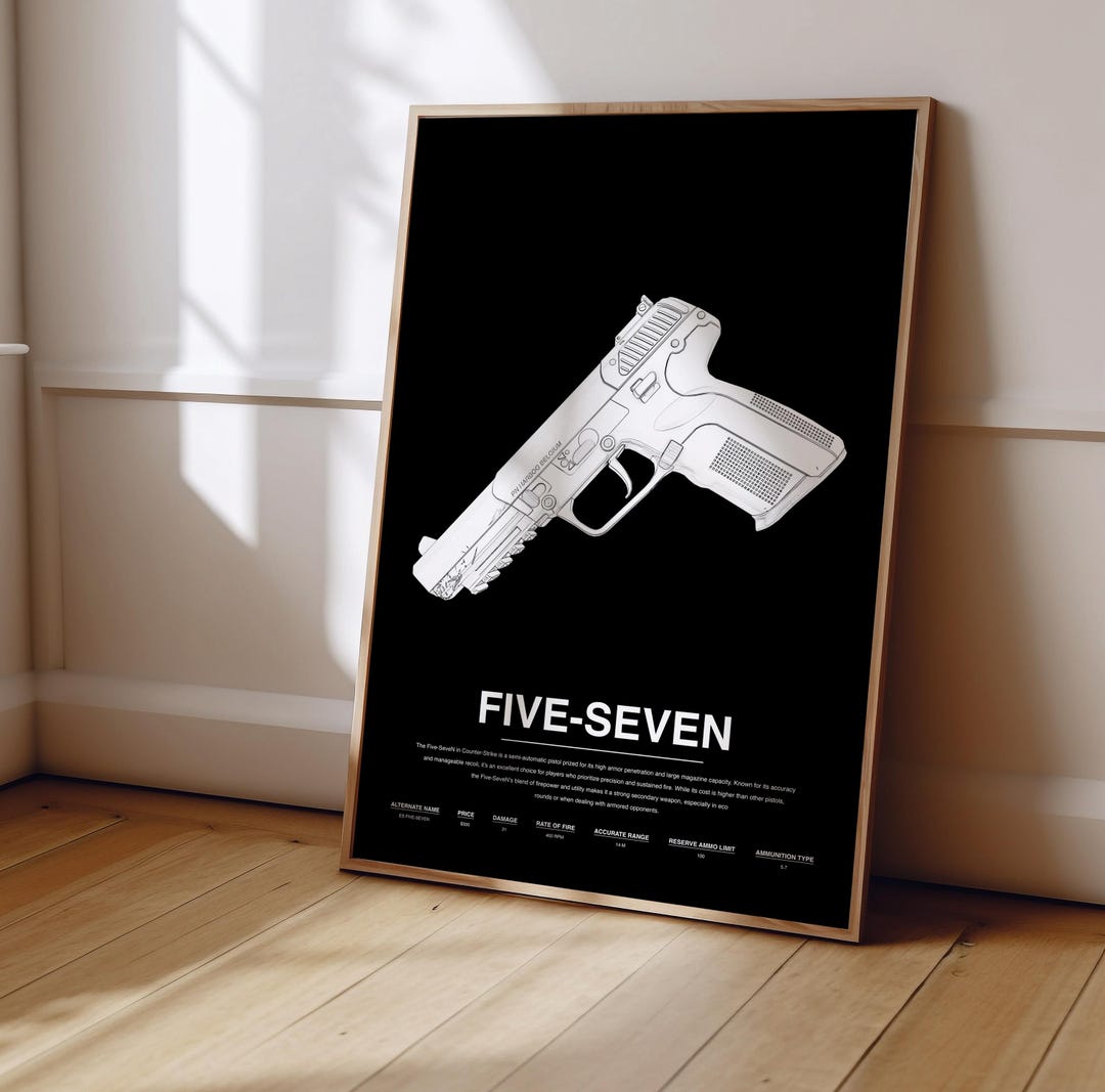 Counter Strike Five Seven Poster | Counter Strike Poster Print | Gaming ...