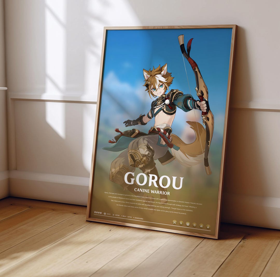 Genshin Impact Gorou Poster | Genshin Impact Print | Gaming Poster ...