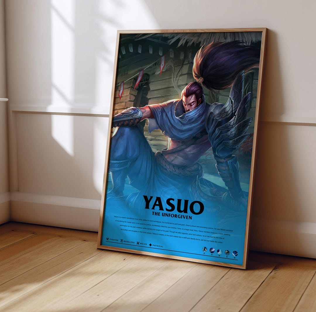 League of Legends Yasuo Poster | Lol Poster Print | Gaming Poster ...