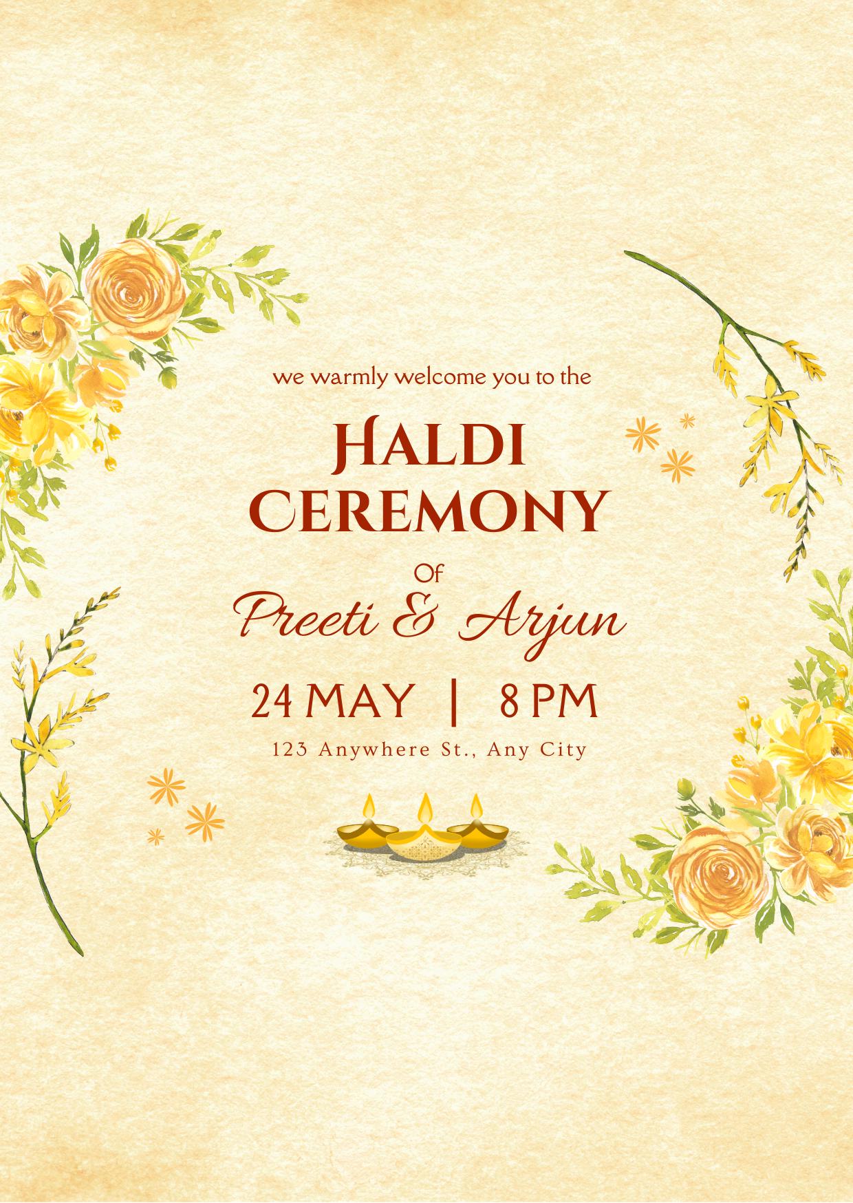 Haldi Invitation - Etsy