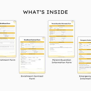 Daycare Enrollment Forms, Editable Registration Templates, Sign-up,easy ...