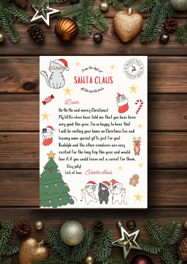 Santa Letter, Letter From Santa, 4 Designs Included, Christmas Letter ...