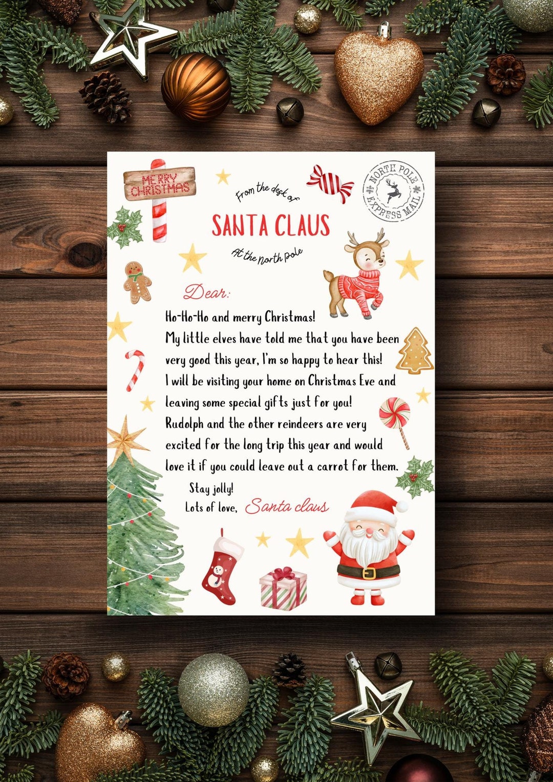 Santa Letter, Letter From Santa, 4 Designs Included, Christmas Letter ...