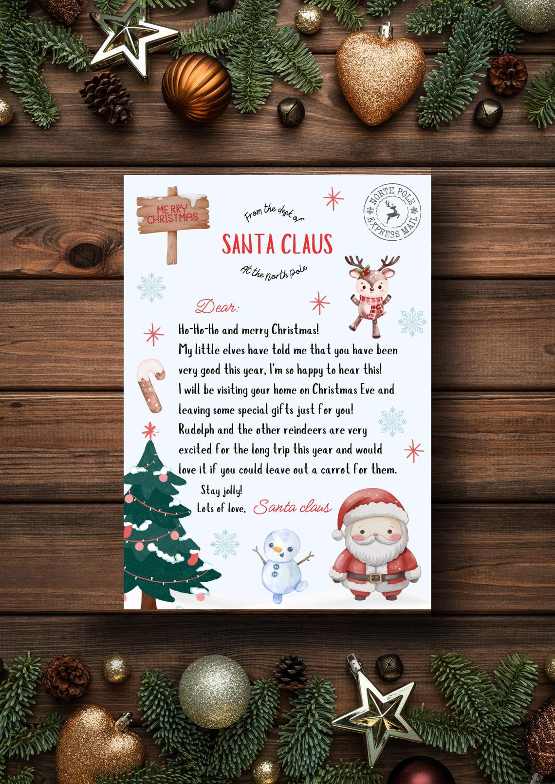 Santa Letter, Letter From Santa, 4 Designs Included, Christmas Letter ...