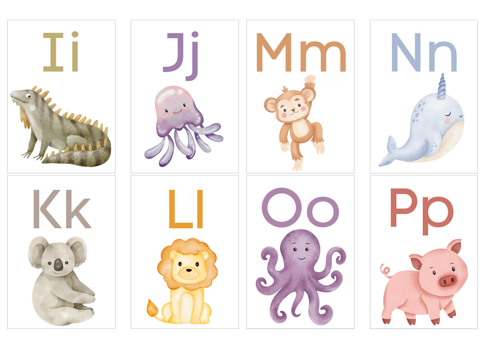 ABC Flashcards, Alphabet Flashcards, Animal Flashcards, Learning ...