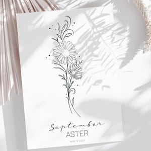 September Birth Month Flower Tattoo Design, Aster Birth Month Flower ...