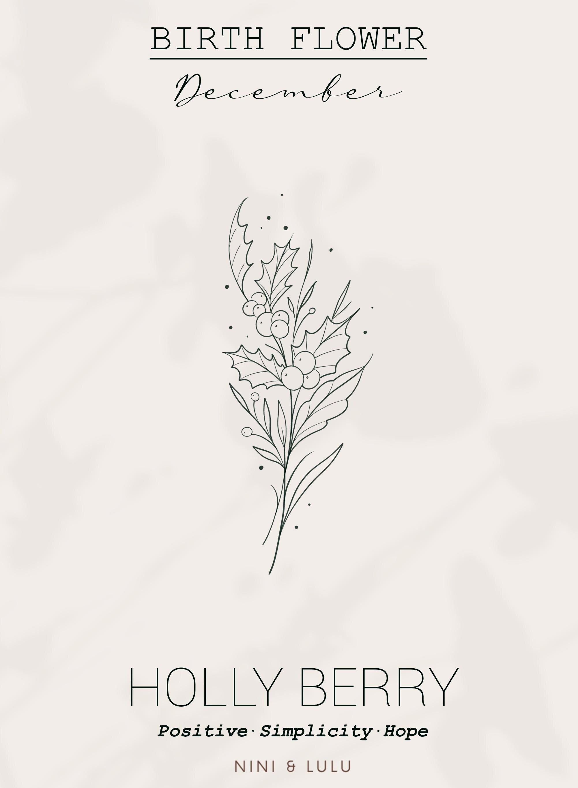 Holly Berry Plant Tattoo