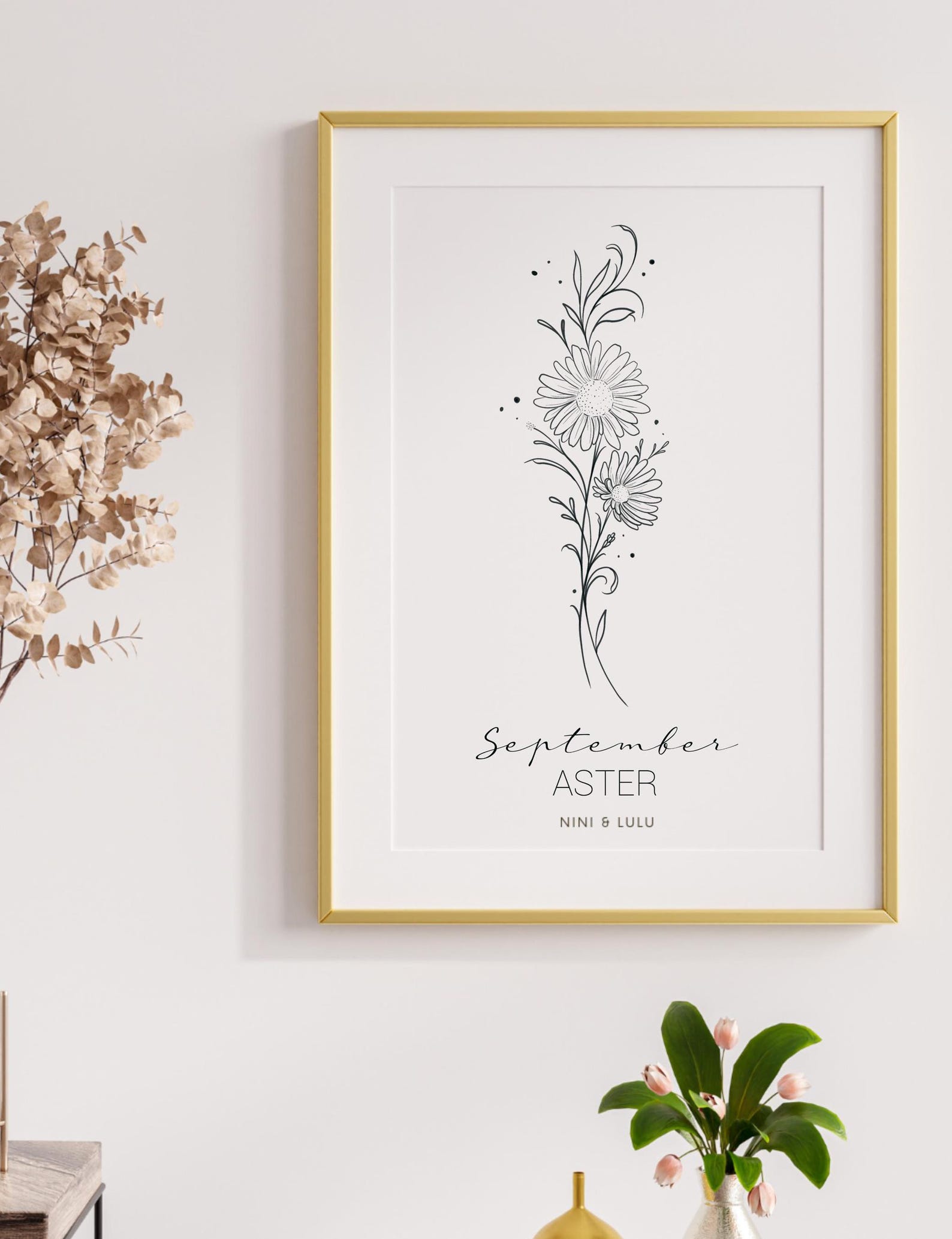 September Birth Month Flower Tattoo Design, Aster Birth Month Flower ...