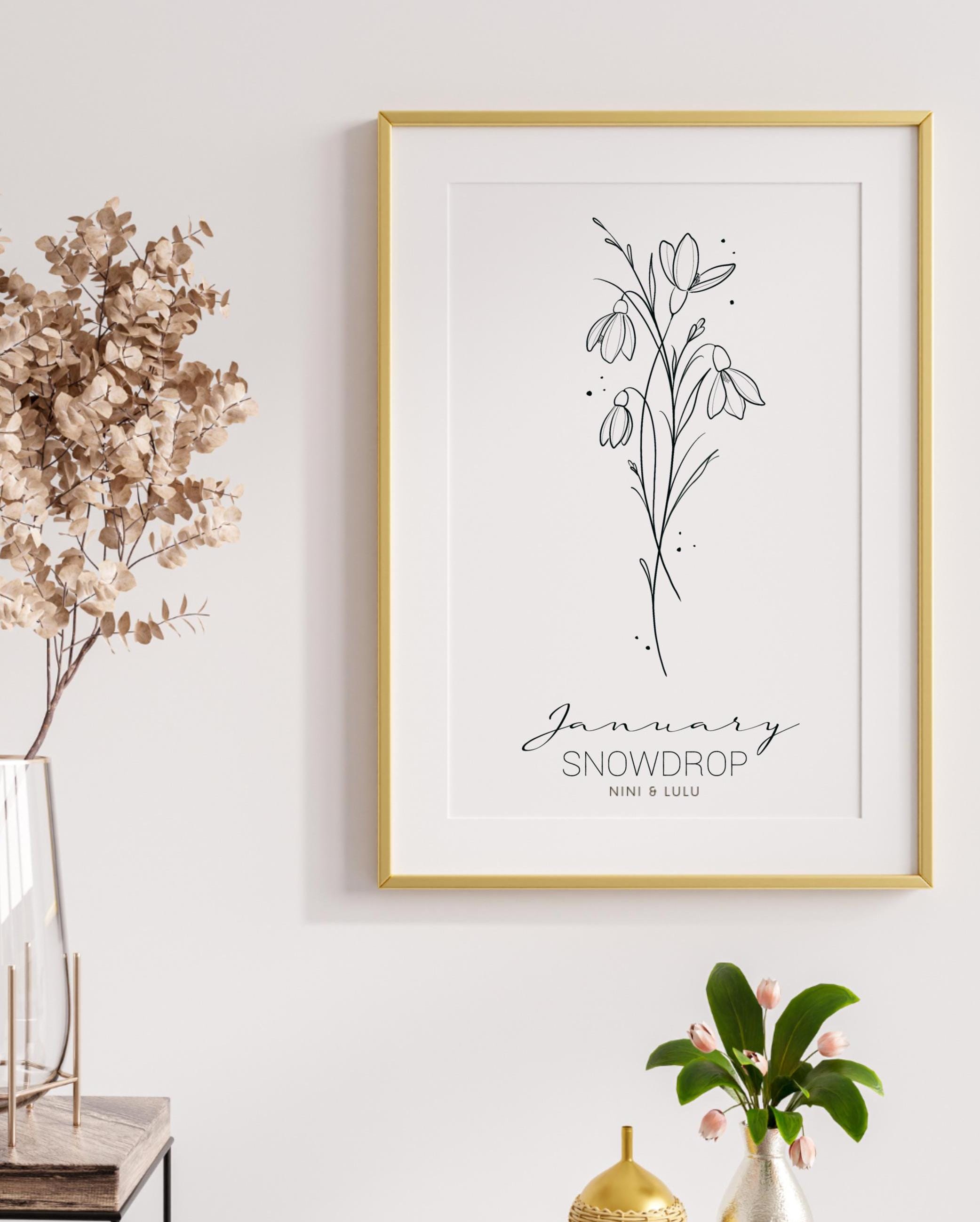 Snowdrop Birth Flower Tattoo Design – Elegant January Floral Fine Line ...