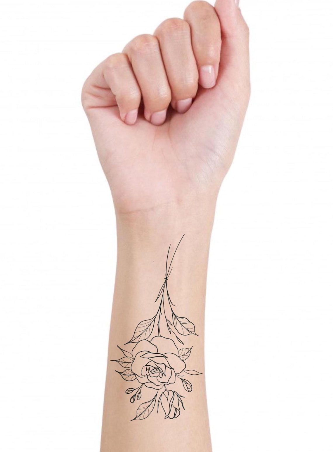 June Birth Month Flower Tattoo Design, Rose Flower Gift, Personalized ...