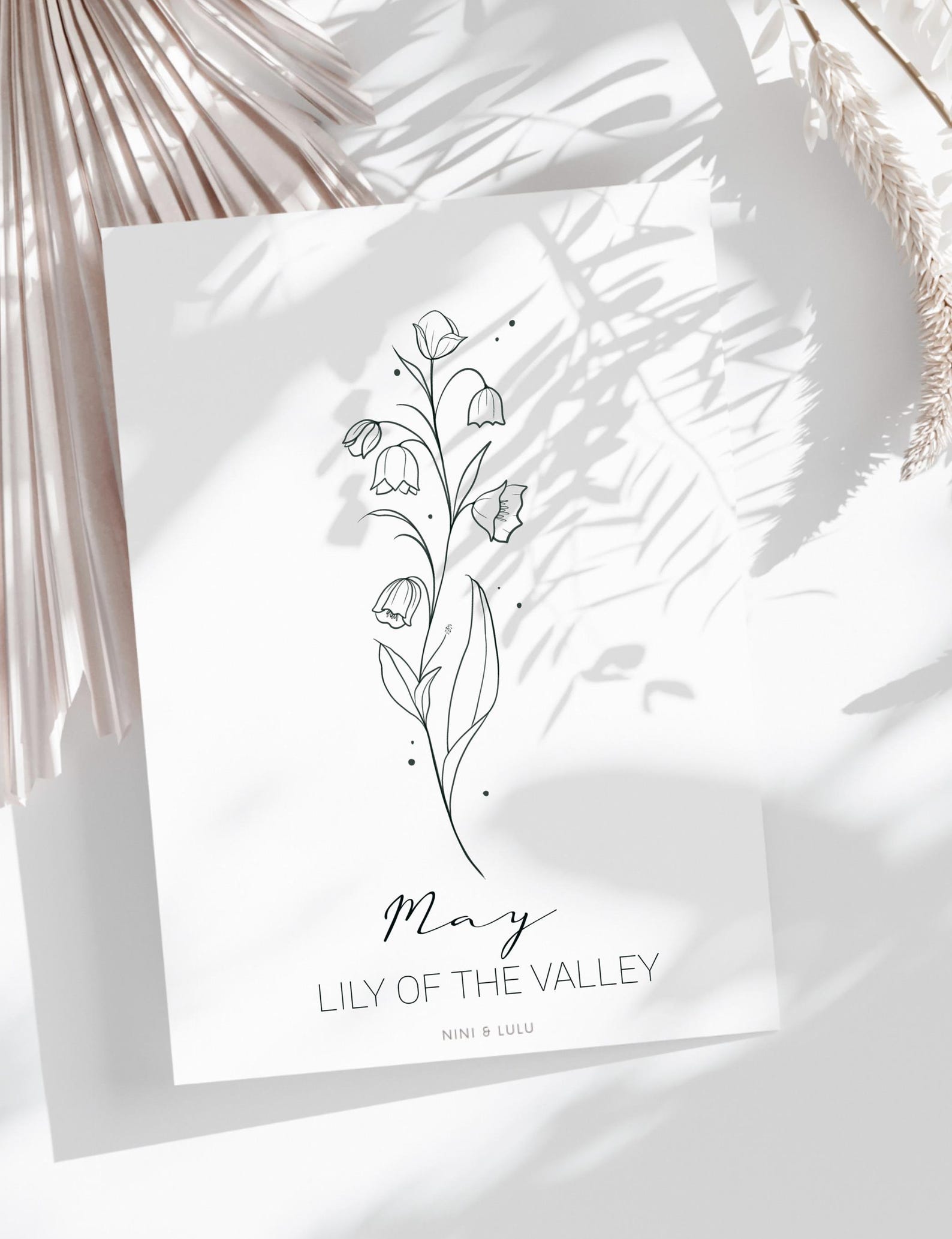 Birth Month Flower, May Tattoo, Lilly of the Valley Flower,fine Line ...