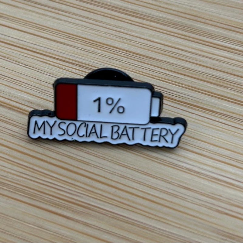 My Social Battery Pin - Etsy UK