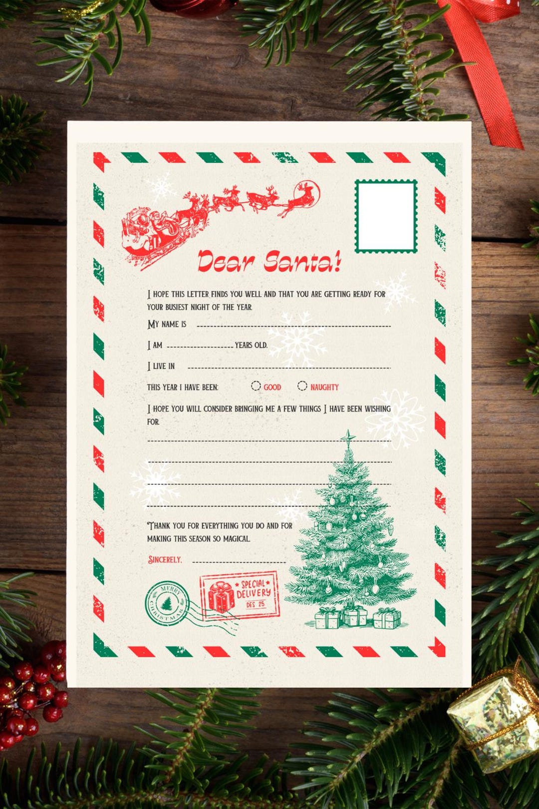 Cute Printable Santa Letter Fun Kids' Christmas Activity, Fun Activity ...