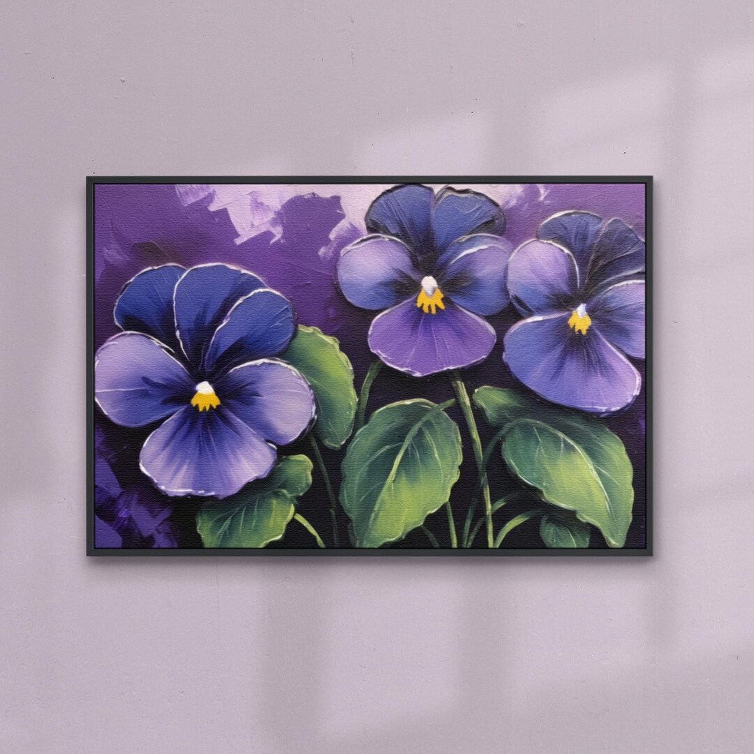 Purple Violets Nature Jigsaw Puzzle Floral Art Hand Painted Acrylic ...
