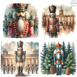 Watercolor Christmas Nutcracker Clipart, Christmas PNG Vintage ...