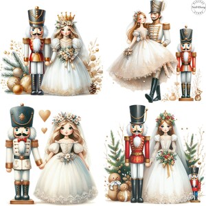 Watercolor Nutcracker Couple Clipart, Christmas PNG Holiday Couple ...
