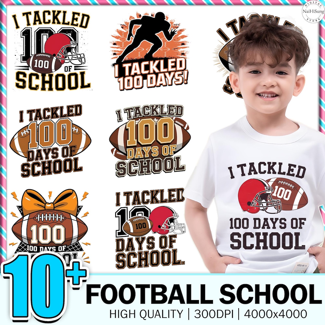I Tackled 100 Days of School Football Clipart, 10 PNG Football Clipart ...
