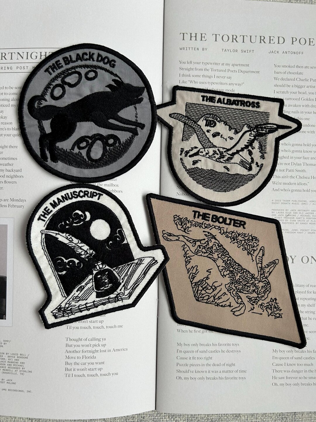 TTPD Album Inspired 4 Custom Made Iron Patches the Black Dog, the ...
