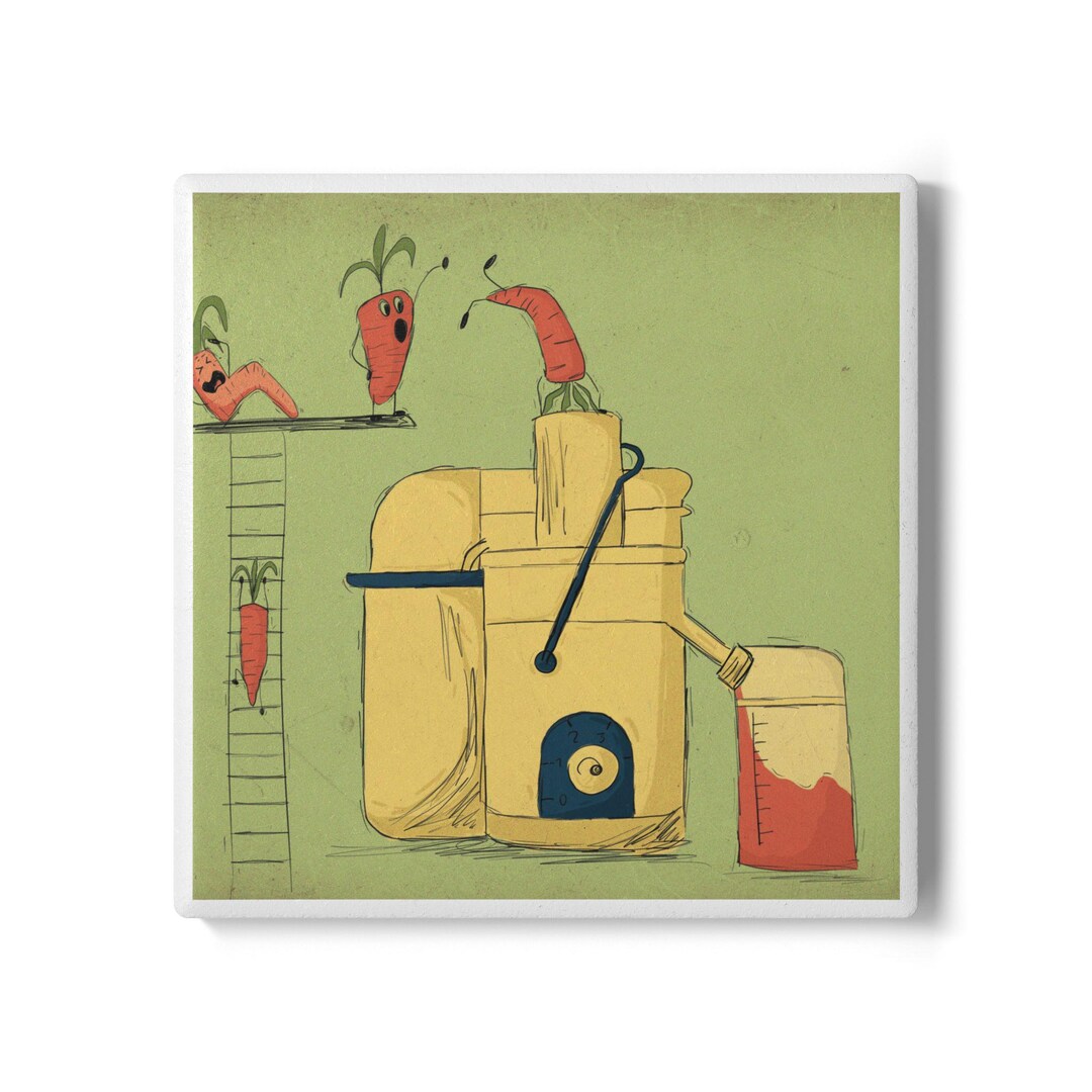 Whimsical Vegetable Ceramic Coaster, Fun Kitchen Decor, Gift for Chefs ...