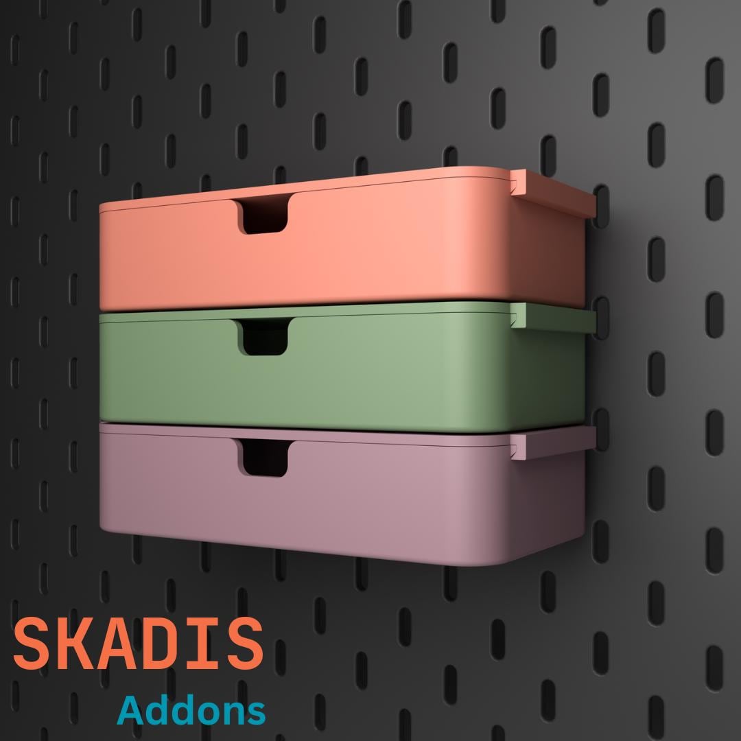 Ikea Skadis Compatible Drawer | 3D Printed Drawer Insert | Skadis Pegboard Storage | Workshop ...