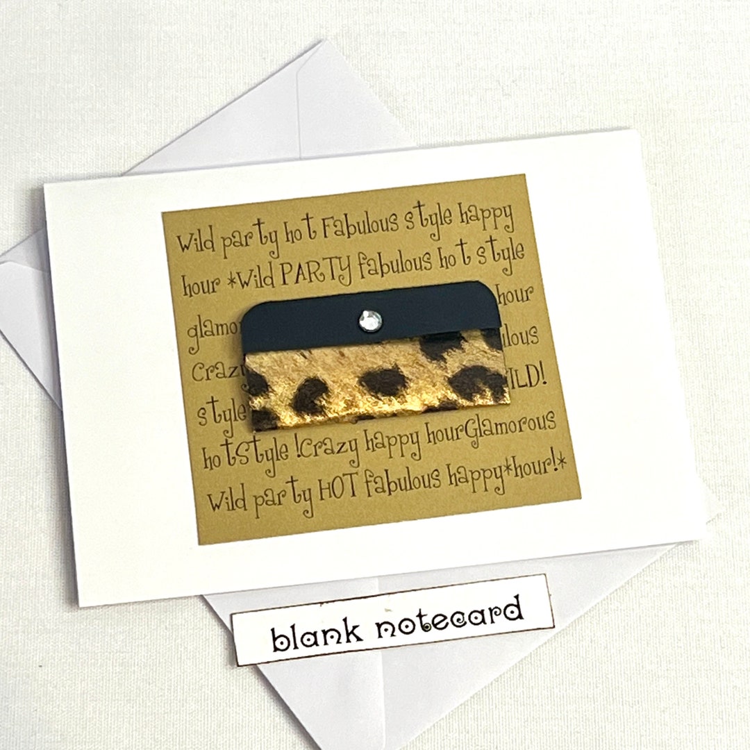 Cheetah Print Card Handbag Themed Card Mini Purse Card - Etsy