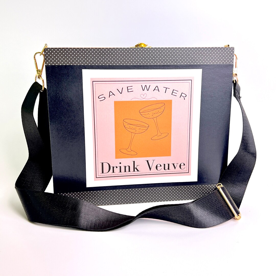 Veuve Clicquot Pink Champagne Purse, Bachelorette Handbag, Black Polka ...