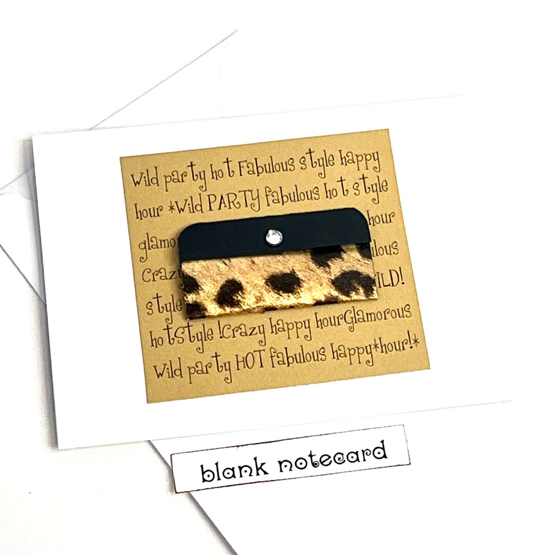 Cheetah Print Birthday Card, Fancy Gold Embellished Set of 6 Cards ...