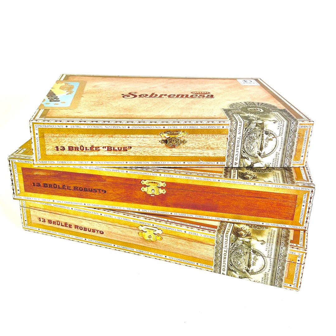 Wood Cigar Box Set, Natural Wood Stacking Decorative Boxes, Cigar Lover ...