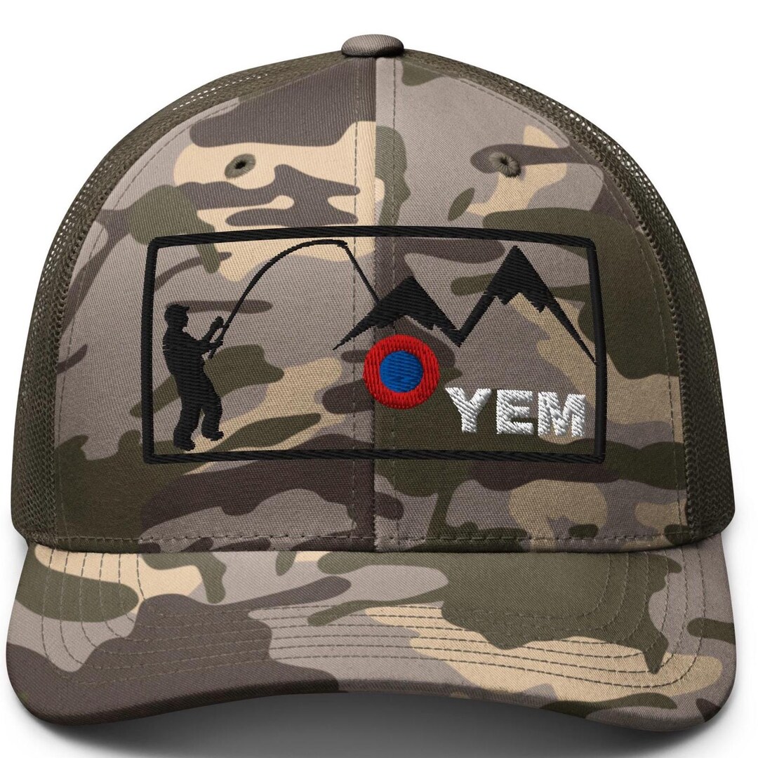 Yem Stealth Camouflage Phish Hat. Custom Embroidered YEM Fishman Logo ...