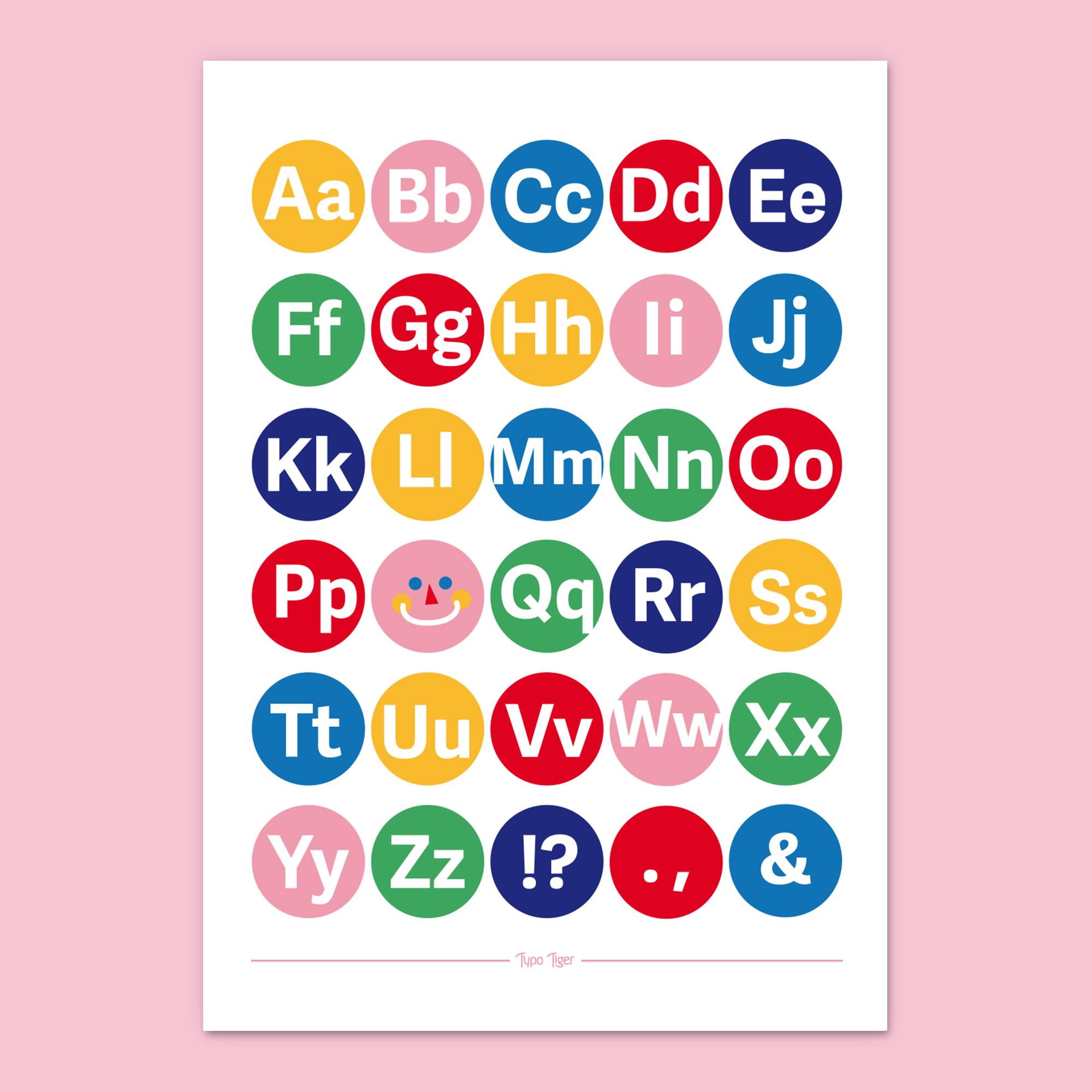 Illustration Alphabet Poster Letters Art Print ABC Poster Minimalist ...