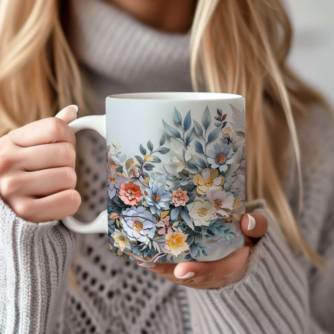 Boho Floral Mug, Cottagecore Coffee Mug, Wildflower Mug 11 Oz & 15 Oz ...