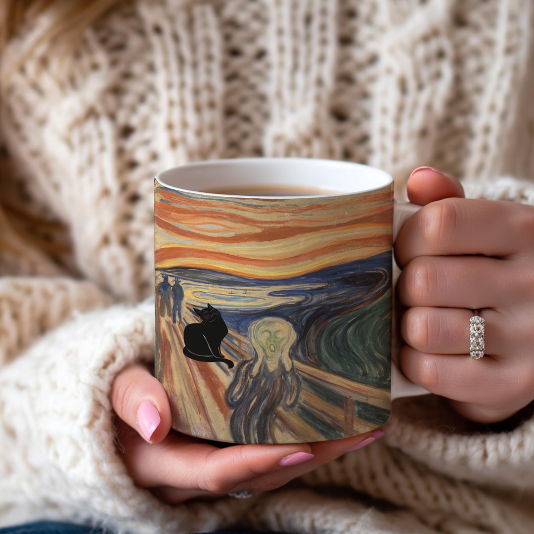 Black Cat Munch Mug, Cat Cup, Fall Coffee Mug, Cute Cat Coffee Mug ...