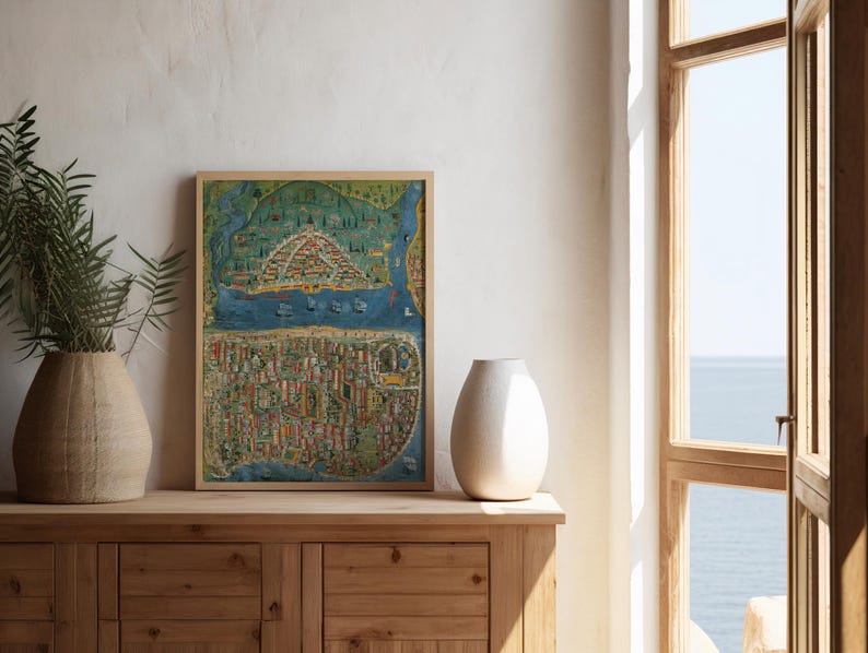 Matraksci Nasuh Wall Art, Ottoman Map, Ottoman Poster, Turkish Map ...