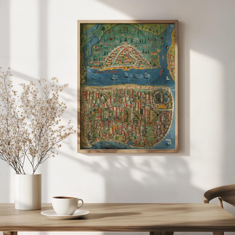 Matraksci Nasuh Wall Art, Ottoman Map, Ottoman Poster, Turkish Map ...