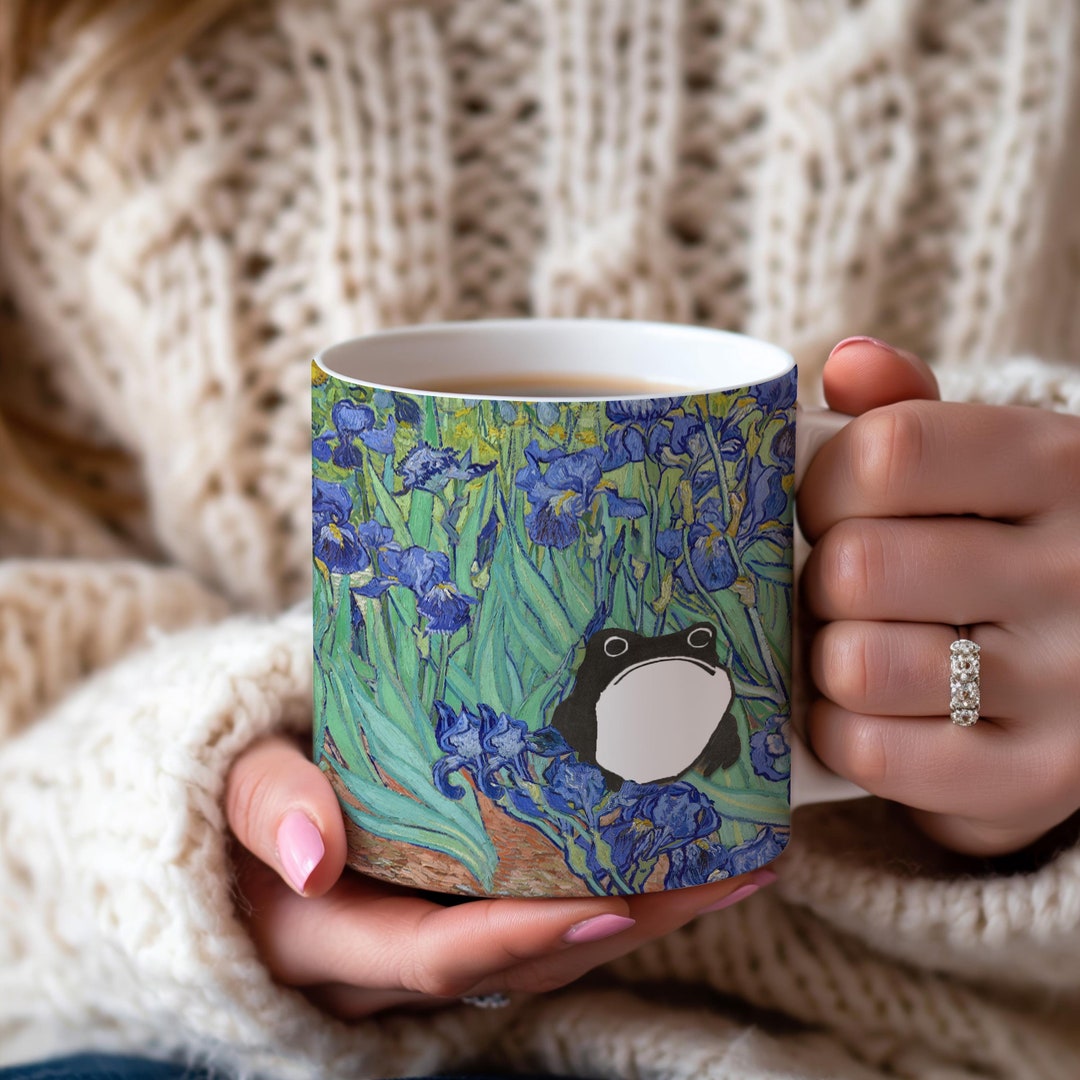 Hoji Matsumoto Frog Mug, Van Gogh Irises Inspired Design, Artsy Coffee ...