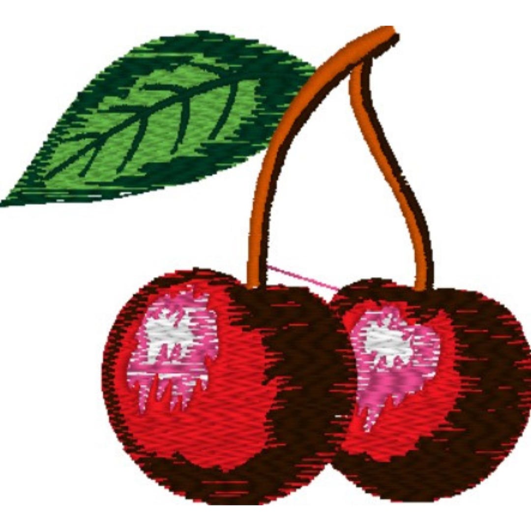 Cherry Cherries Embroidery Machine Pattern Design File Fits 4 X 4 Hoop ...