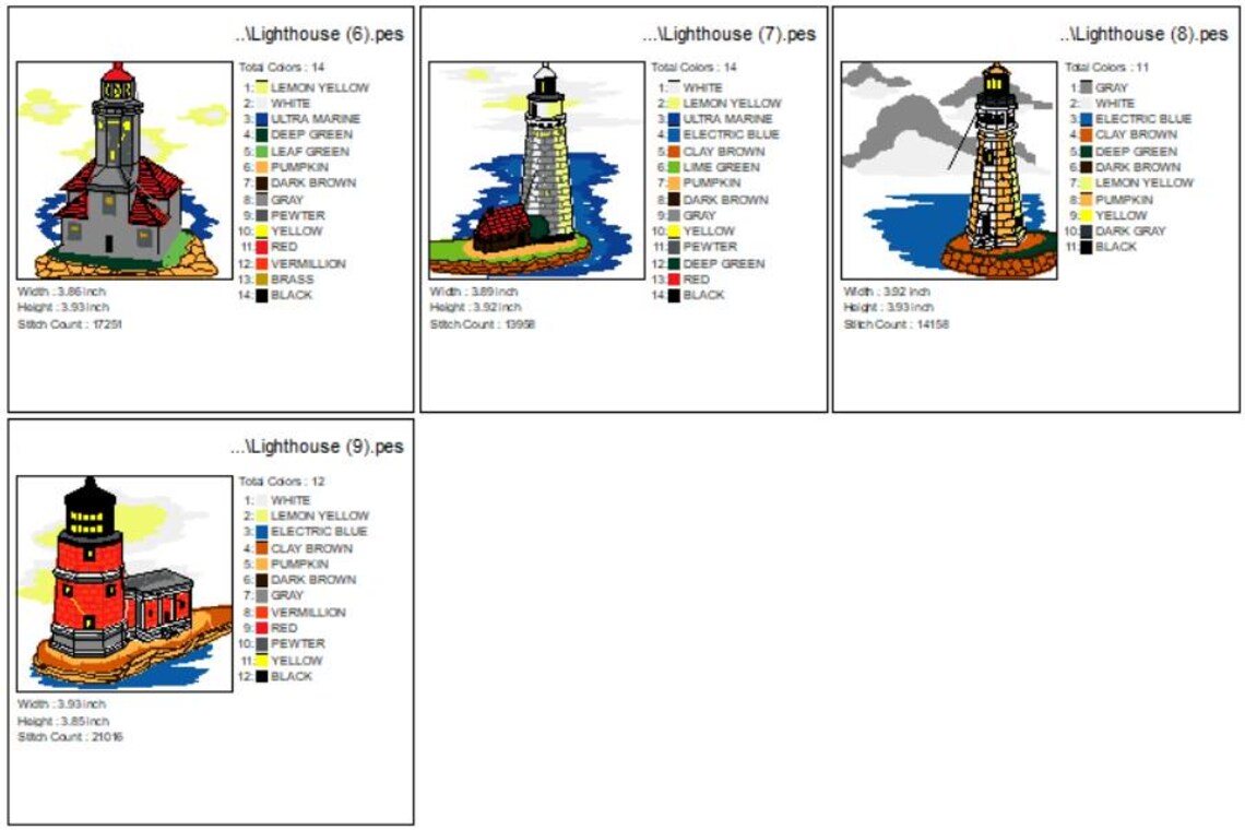 Lighthouses Out to Sea Digital Embroidery Files Set of 16 Dst,exp,hus ...