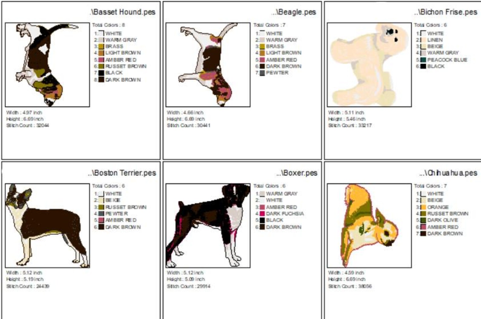 Dogs Set of 16 Digital Machine Embroidery Files Dst,exp,hus,jef,pes,vip ...