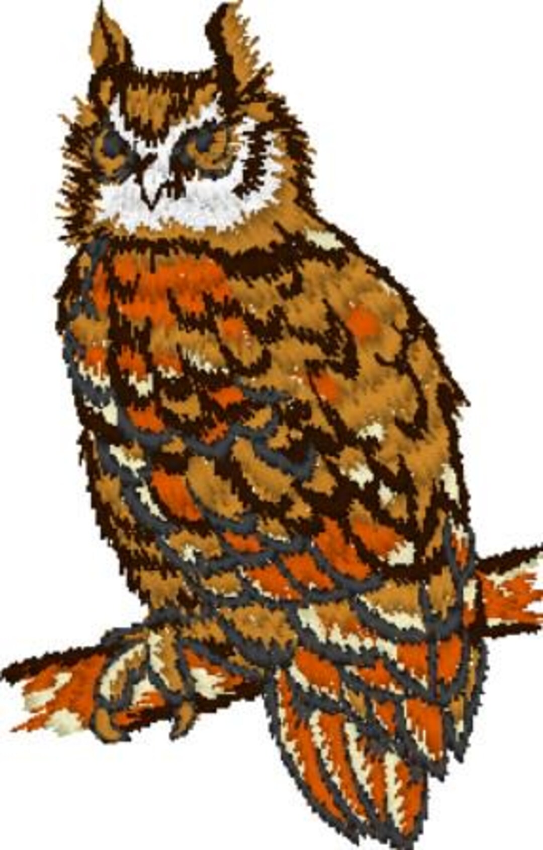 Owl Bird of Prey Embroidery Machine Pattern Design File Fits 4 X 4 Inch ...