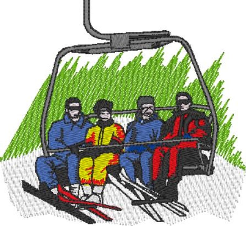 Skiing Winter Snow Ski Snowboarding Digital Embroidery Files Set of 16 ...