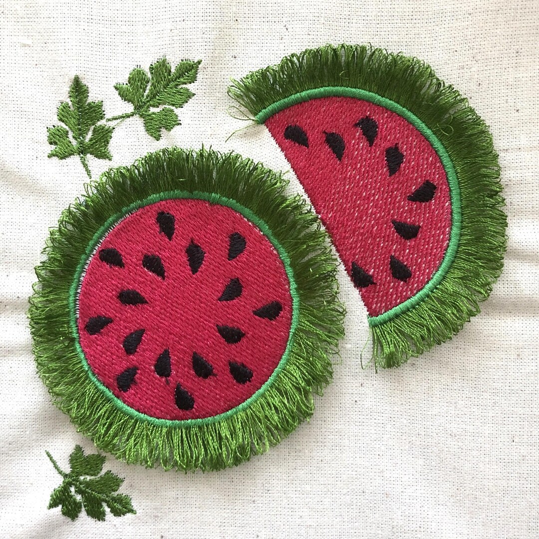 Melon and a Slice With Fluffy Fancy Edges to Cut Embroidery Machine ...